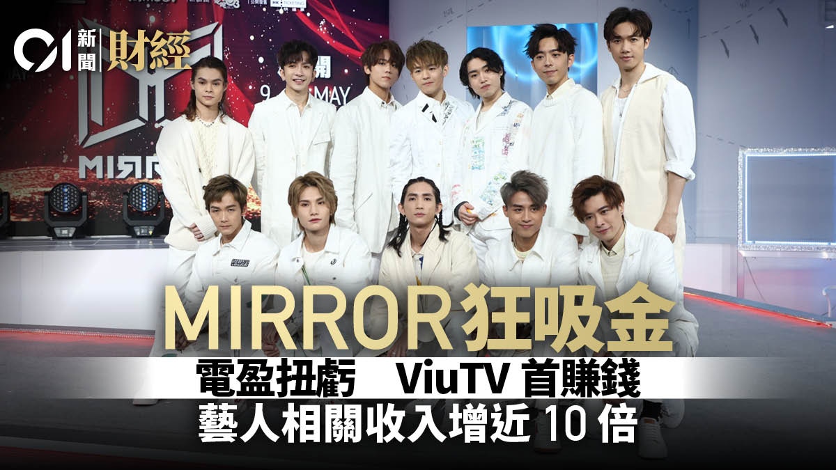 MIRROR吸金力驚人 ViuTV去年廣告收入倍升 助電盈扭虧為盈