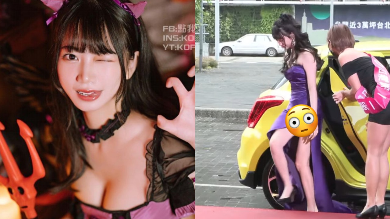 網紅一落車遇怪風即時大走光 開衩裙被吹開兩邊全程直播|走鐘獎