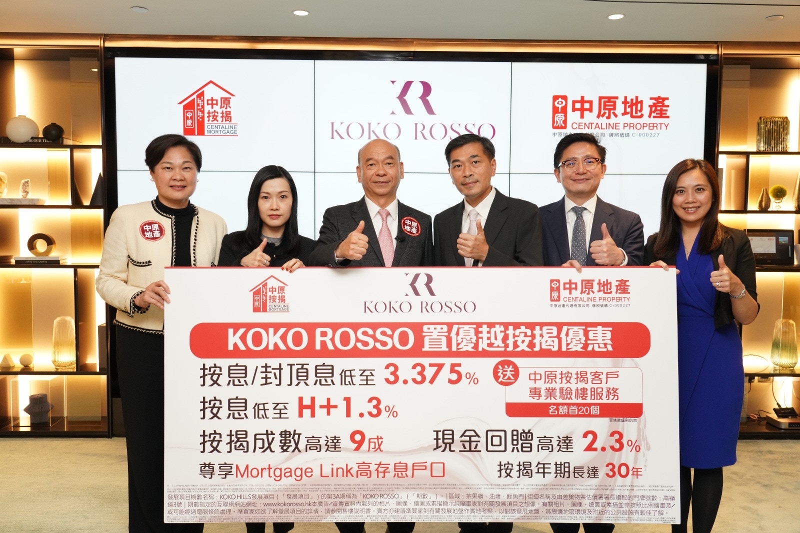 KOKO ROSSO截收共6398票 超購約39倍 夥中原推按揭計劃