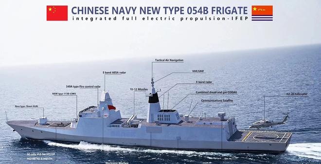 解放軍首艘054B護衛艦下水 反超美軍新一代「星座」級護衛艦