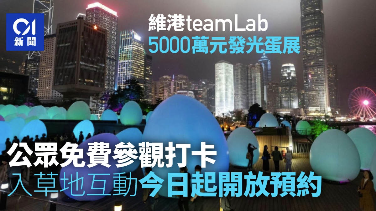 維港teamLab｜5000萬元發光蛋展免費入場 一文教預約去「倒」蛋