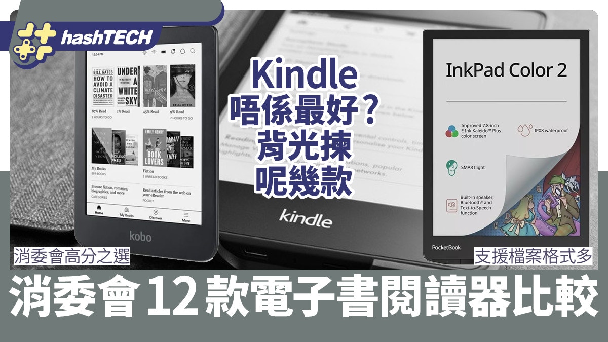 消委會電子書閱讀器評測｜Kindle非最佳、$1300樂天Kobo勝3千機種