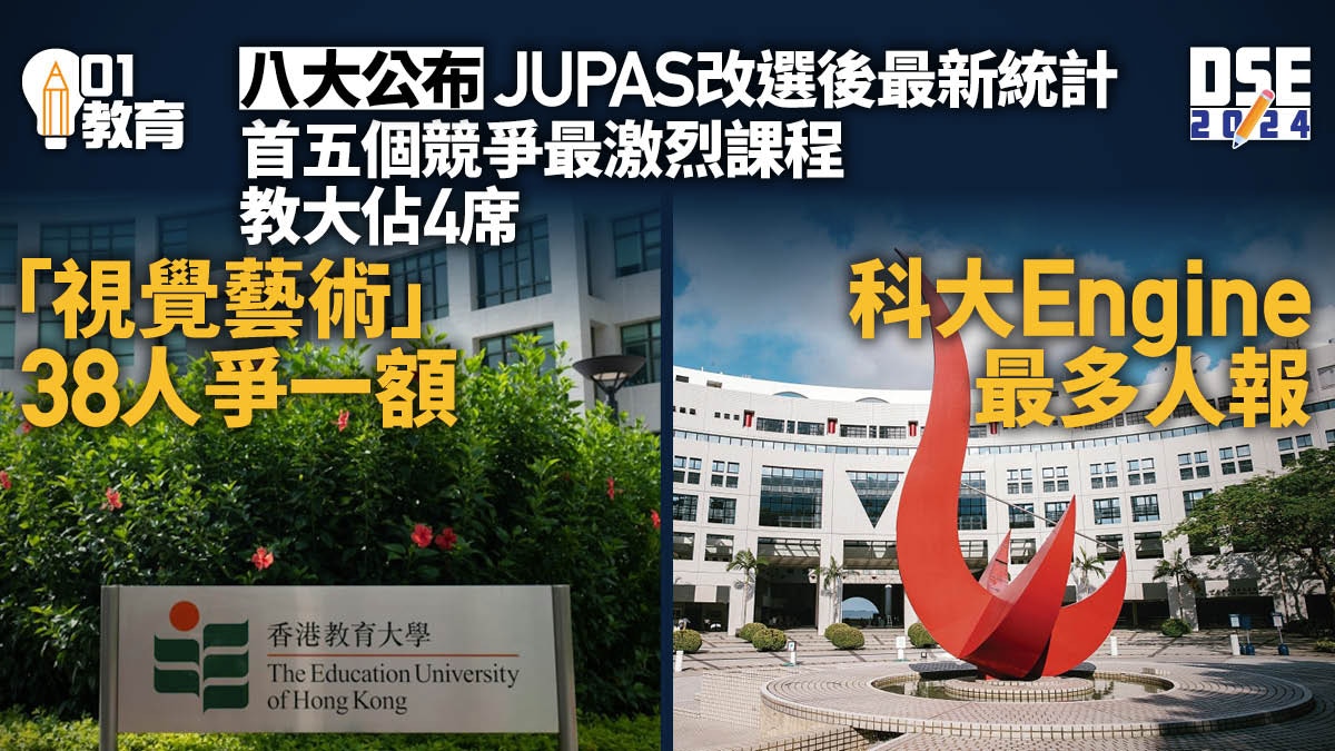 JUPAS｜八大公布改選後統計 教大4科爭崩頭 視覺藝術38人爭一位