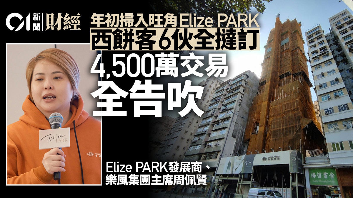 旺角Elize PARK錄撻訂 大手客年初掃6伙全告吹 4500萬成空歡喜