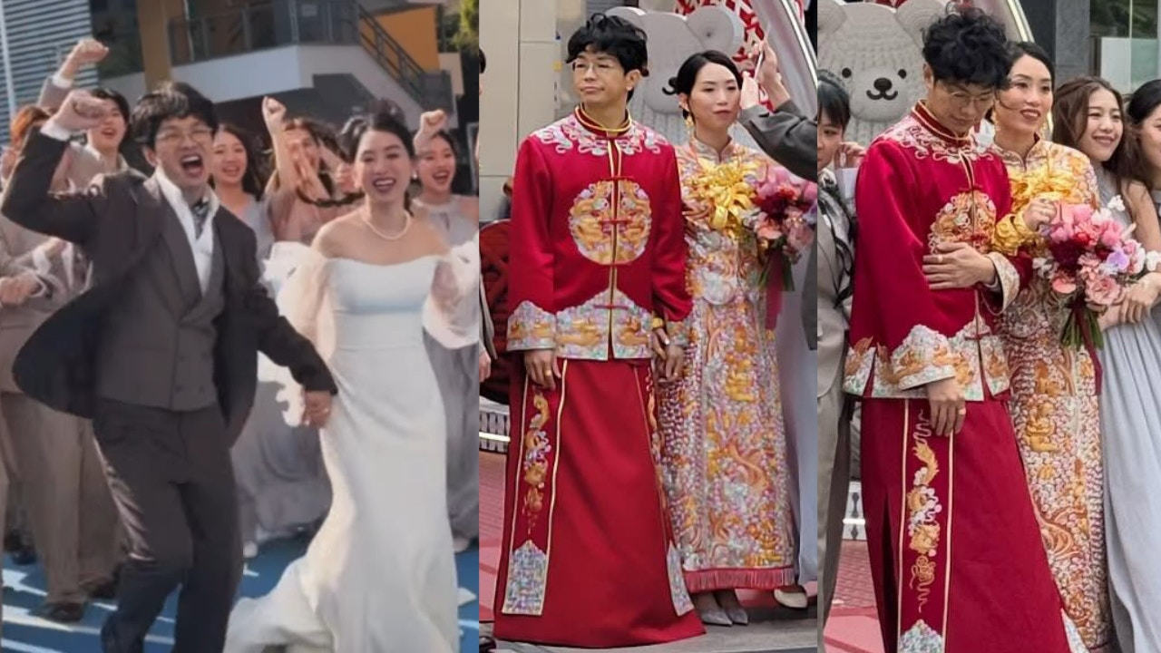 程人富娶中學同學群星到賀 新娘子龍鳳鈪掛滿頸盡顯富家媳婦氣派